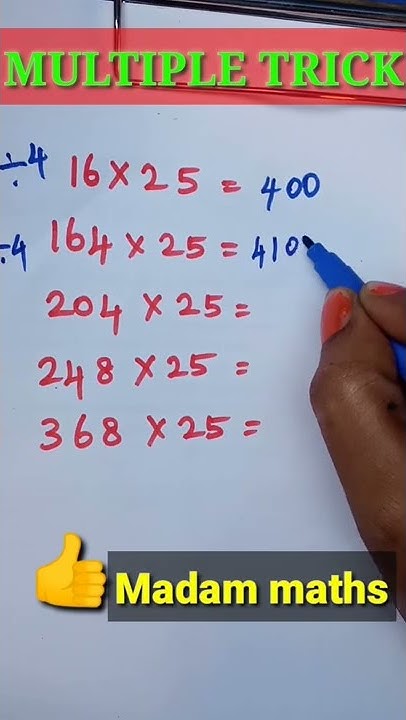 math trick|multiply by 25|Madam Maths|#shorts - YouTube