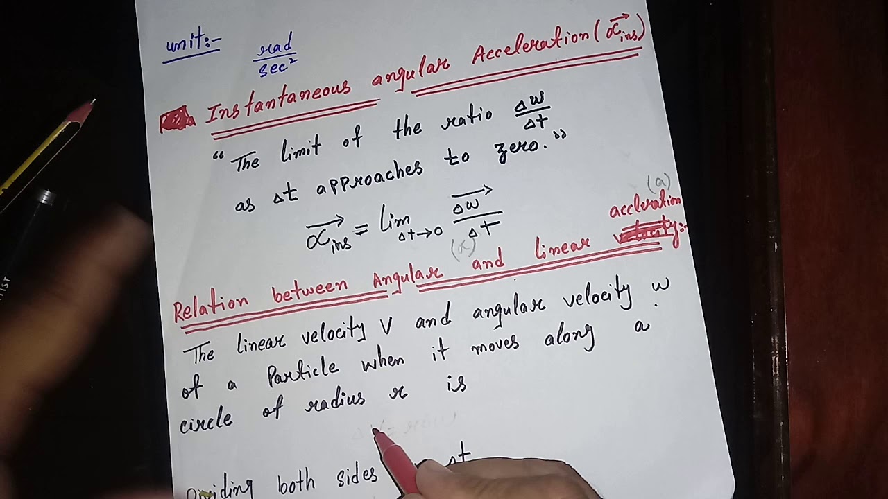 LECTURE#3 ANGULAR ACCELERATION & RELATION BETWEEN ANGULAR ACCELERATION AND LINEAR ACCELERATION ...