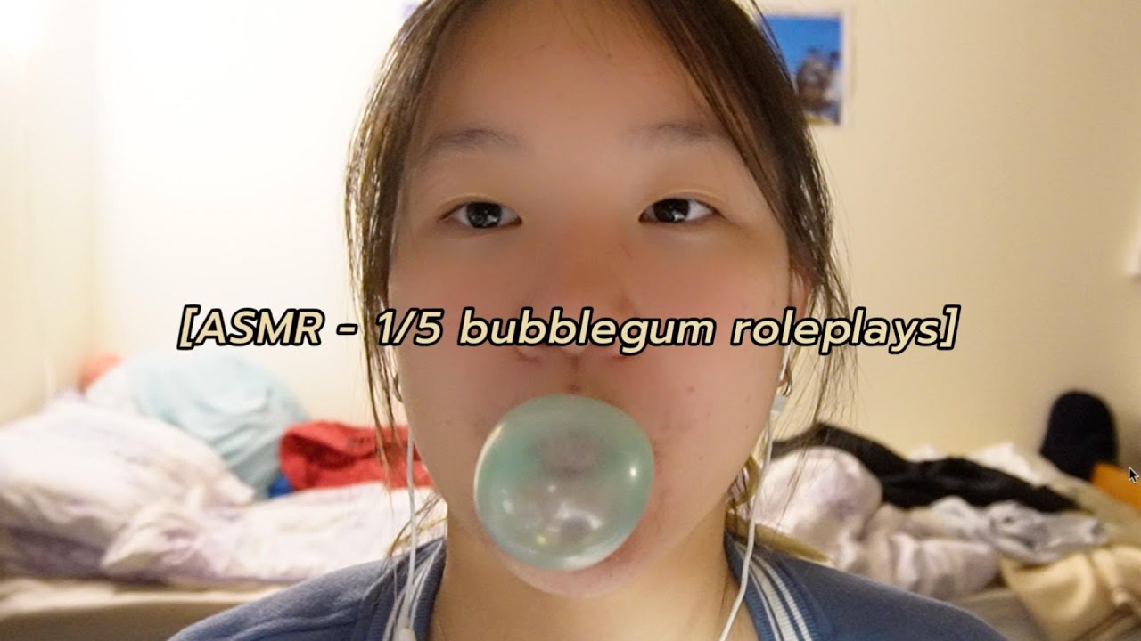 [ASMR] teaching you how to blow bubbles | bubblegum asmr, gum chewing ...