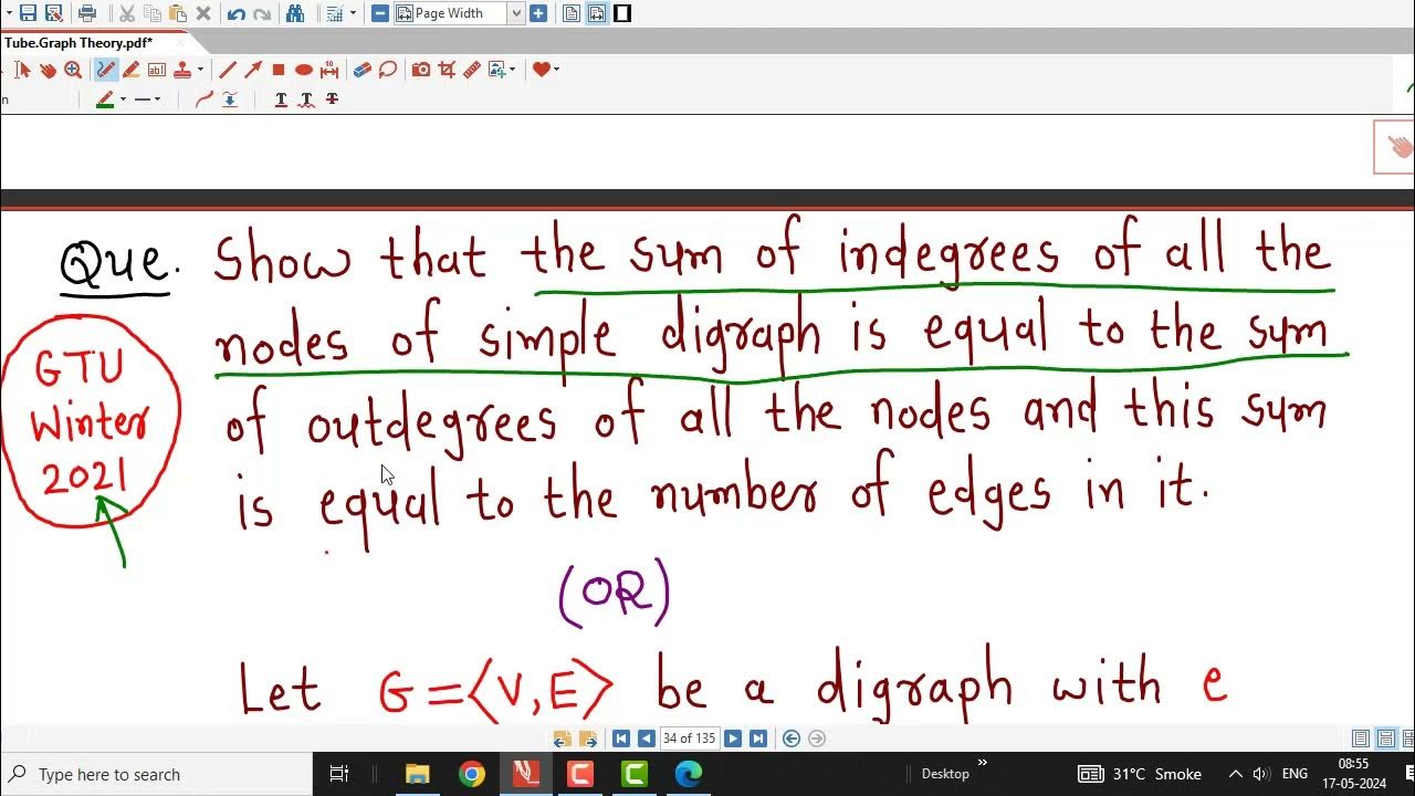Lec7/Graph Theory/Indegree and Outdegree of a Vertex/GTU Exam Questions - YouTube