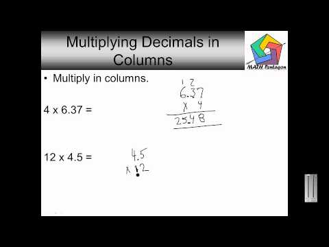 4th Grade Multiply Decimals in Columns - YouTube