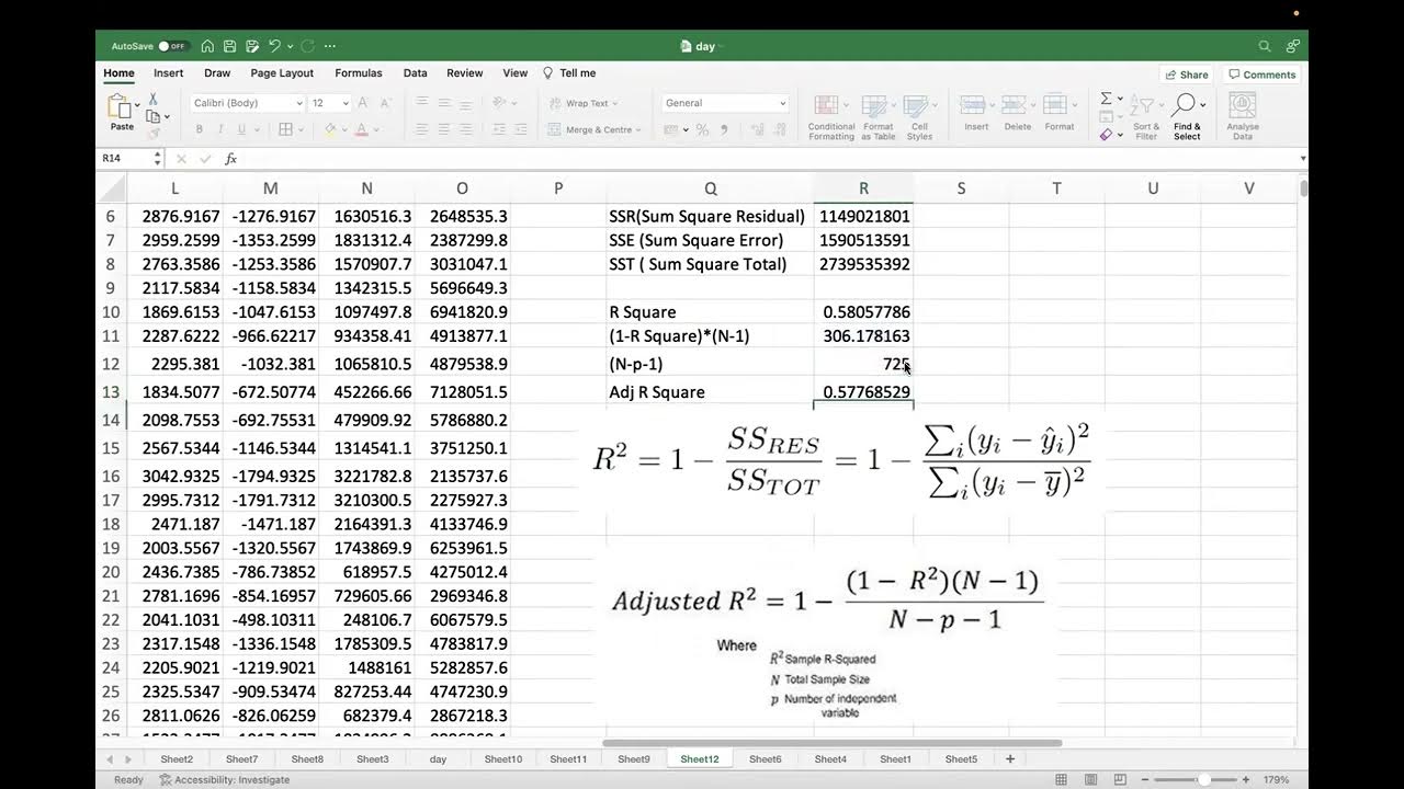 Data Science Machine Learning Multiple Linear Regression Microsoft Excel Theory Matrix ...
