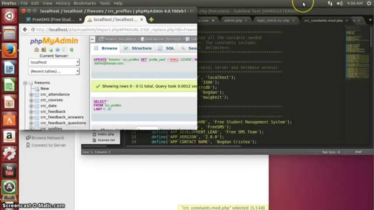 Student information system PHP Mysql - YouTube
