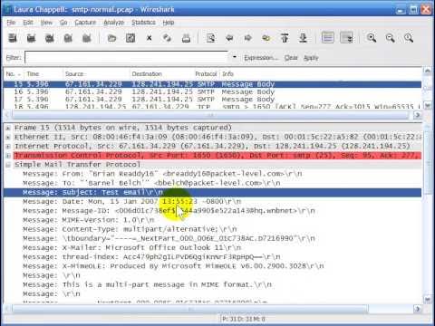 Wireshark TCP-IP Network Analysis WSU02 13 smtp - YouTube