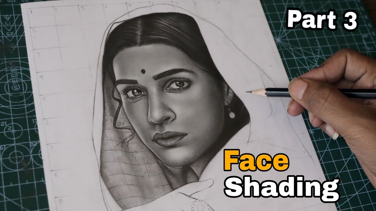 Kriti Sanon Face Shading Tutorial for beginners | Graphite Pencils ...
