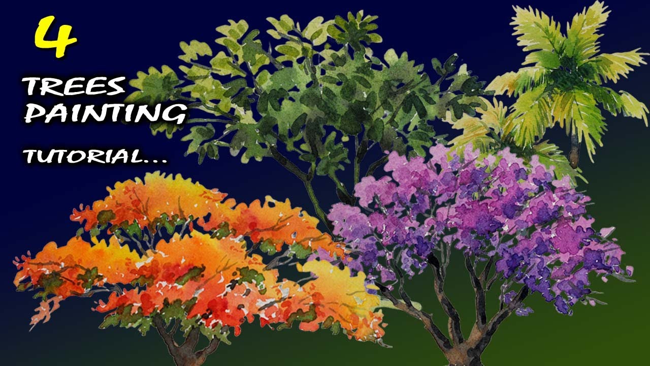 🎨 How to Paint | Tree Painting | Simple Techniques for Painting Trees ...