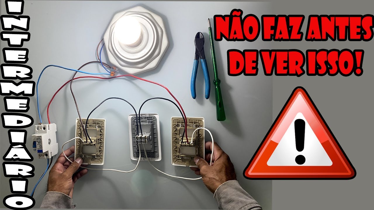 Como instalar interruptor INTERMEDIÁRIO ( four-way ) - YouTube