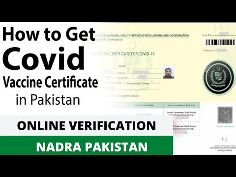 How to download covid vaccination certificate free in Pakistan | Nadra ...