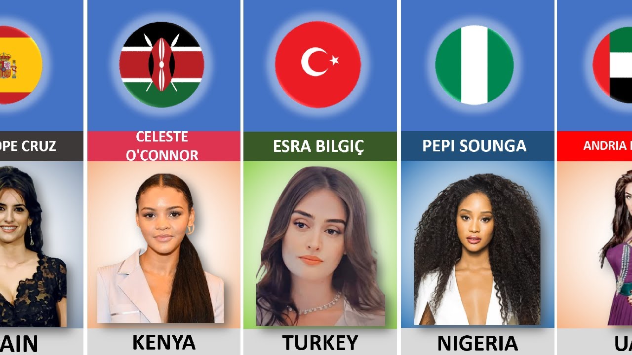 Most Beautiful Actress From Different Countries / Part 2 - YouTube