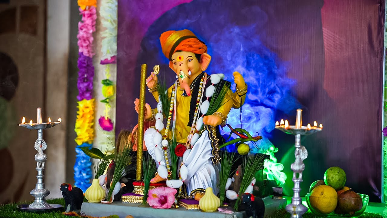 🙏🔱Balumama Ganapathi Decoration Cinematic Video 2023 | Home Bappa ...