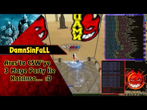 DamnSinFuLL Ares'te 3 Party Mage CSW'ye Girerse :D | Knight Online | CSW | PK