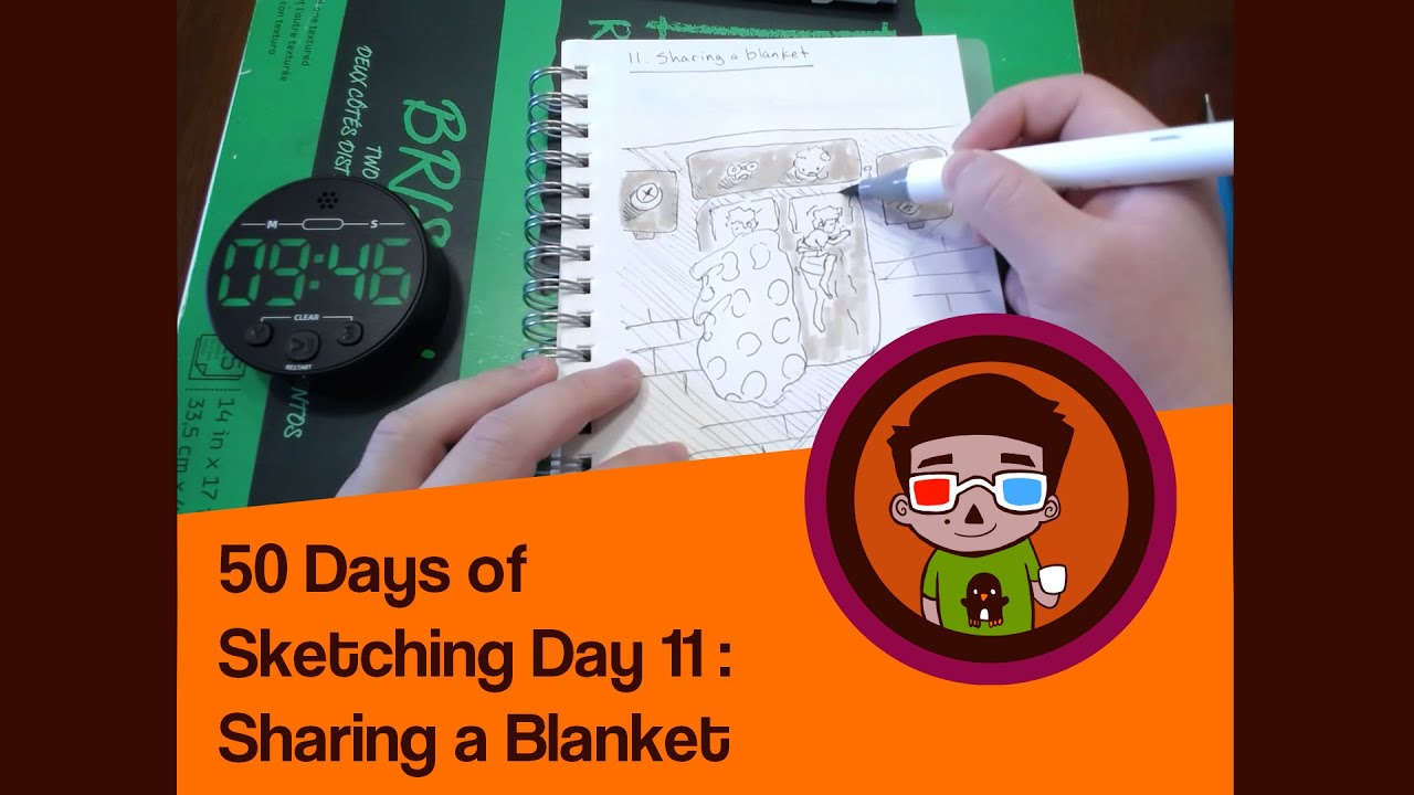 50 Days of Sketching: Day 11 Sharing a Blanket | Come Draw With Me ...