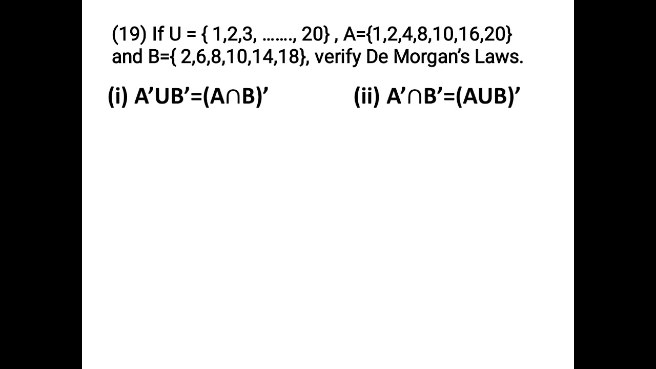 Demorgans law of set - YouTube
