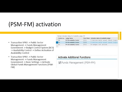 SAP Fund Management- availability control Activation - YouTube