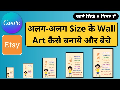 Etsy wall art size guide in Hindi | How to make multiple sizes for Etsy printables | Etsy India