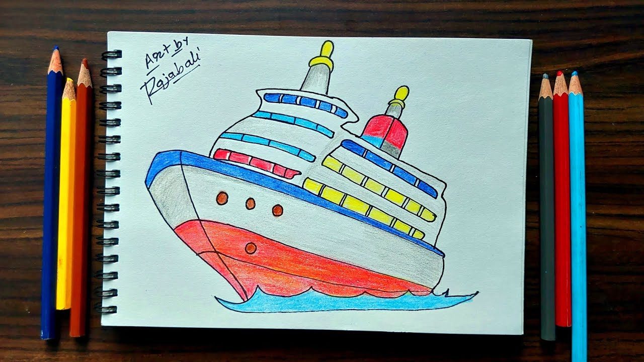 Ship Drawing Easy For Beginners|How To Draw A Ship Step By Step|Ship ...