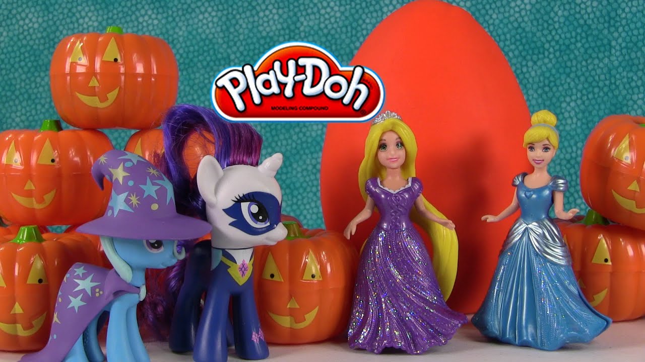 Cinderella Surprise Egg Pumpkin Patch With Play-Doh Shopkins MLP & More | PSToyReviews - YouTube