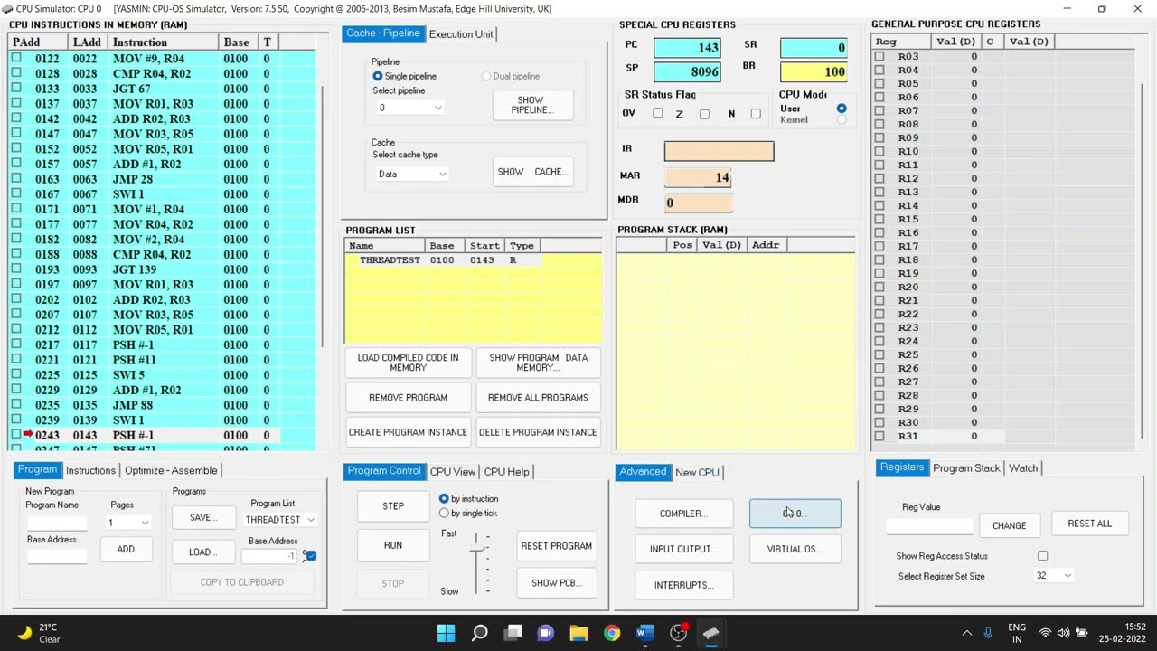 Multi Threading Simulation Cpu Os Simulator Youtube