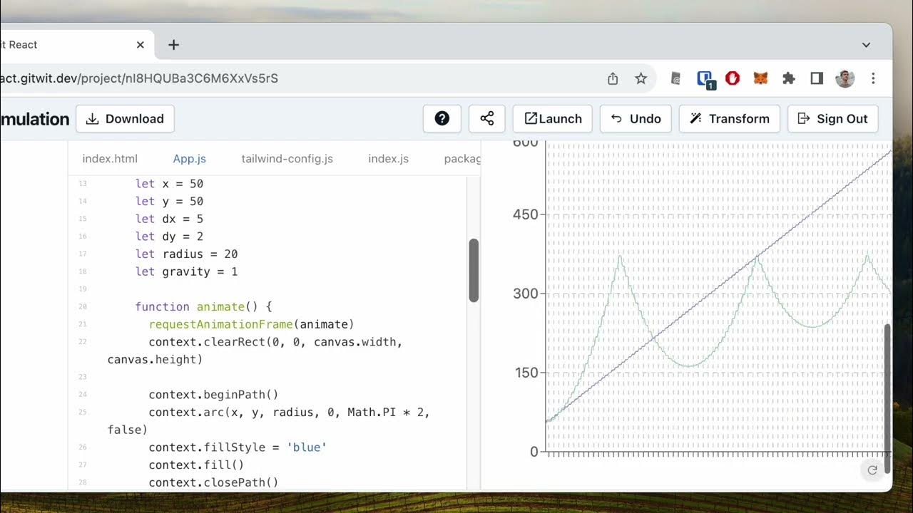 Make a React physics simulation with GitWit - YouTube