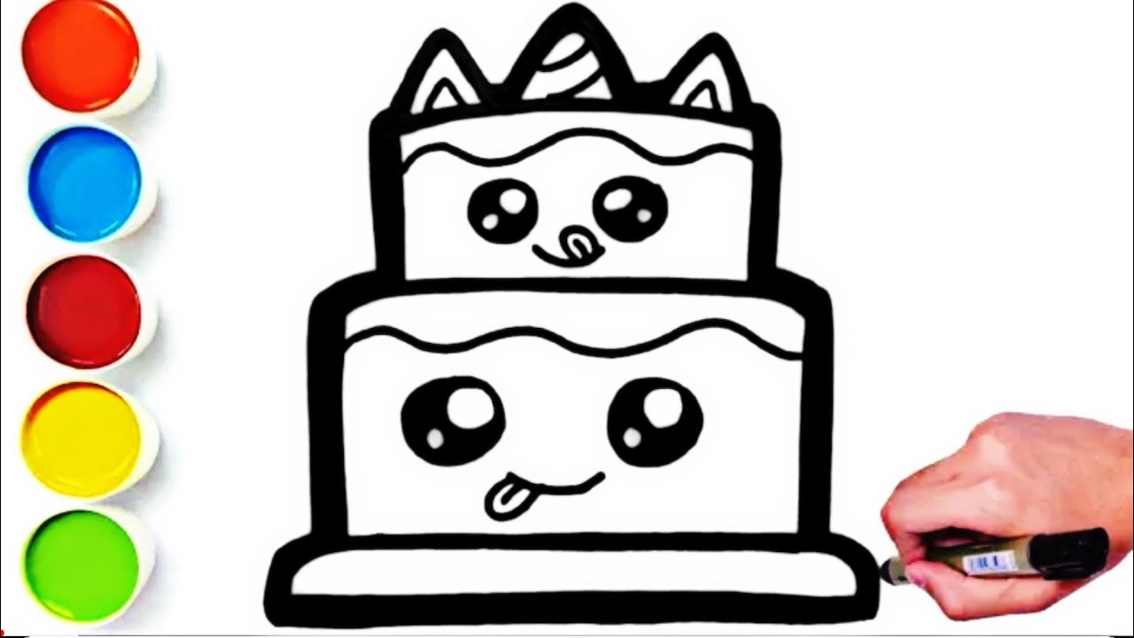 How to draw Fun and Cute Cake Drawing, Painting Coloring Tutorial for ...