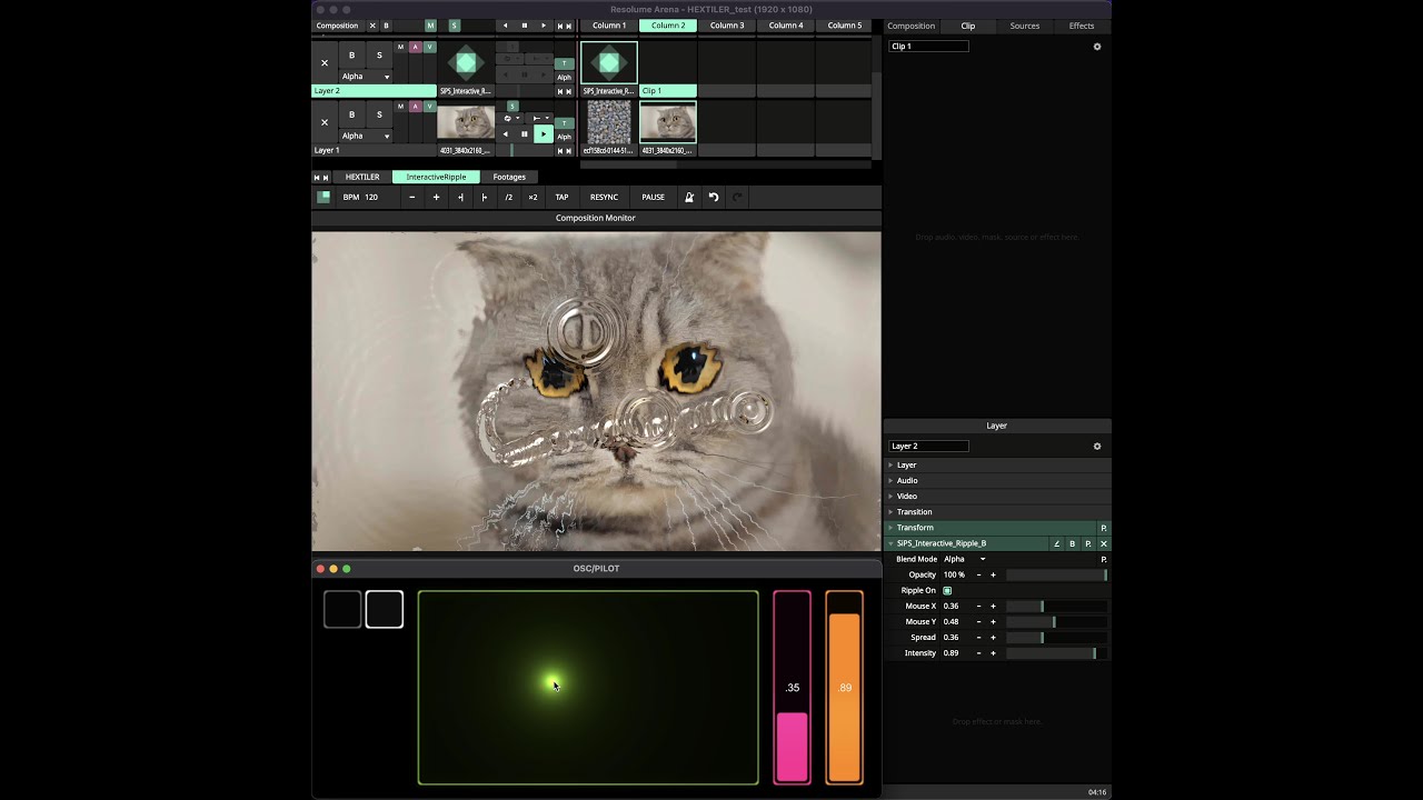 [Resolume plugin] Interactive Ripple (made with Wire) - YouTube