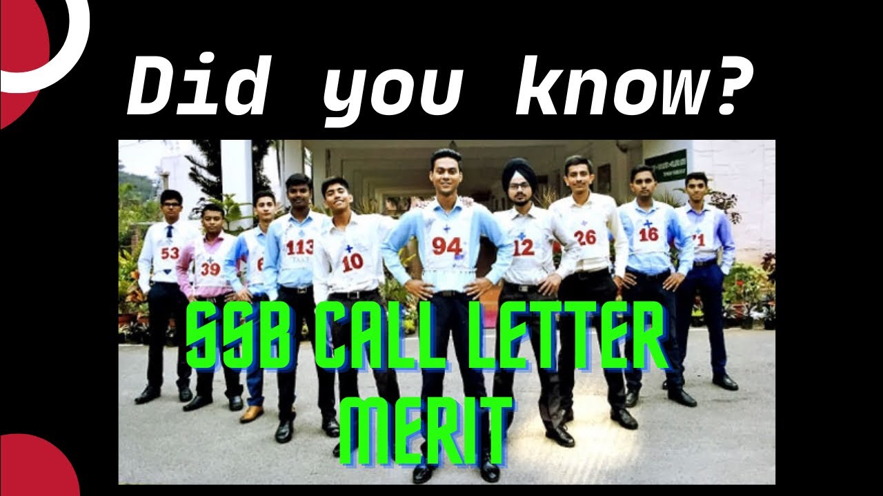 CDS NDA SSB CALL UP LETTER MERIT | Direct entry ssb | ssc tech| tes Ncc ...