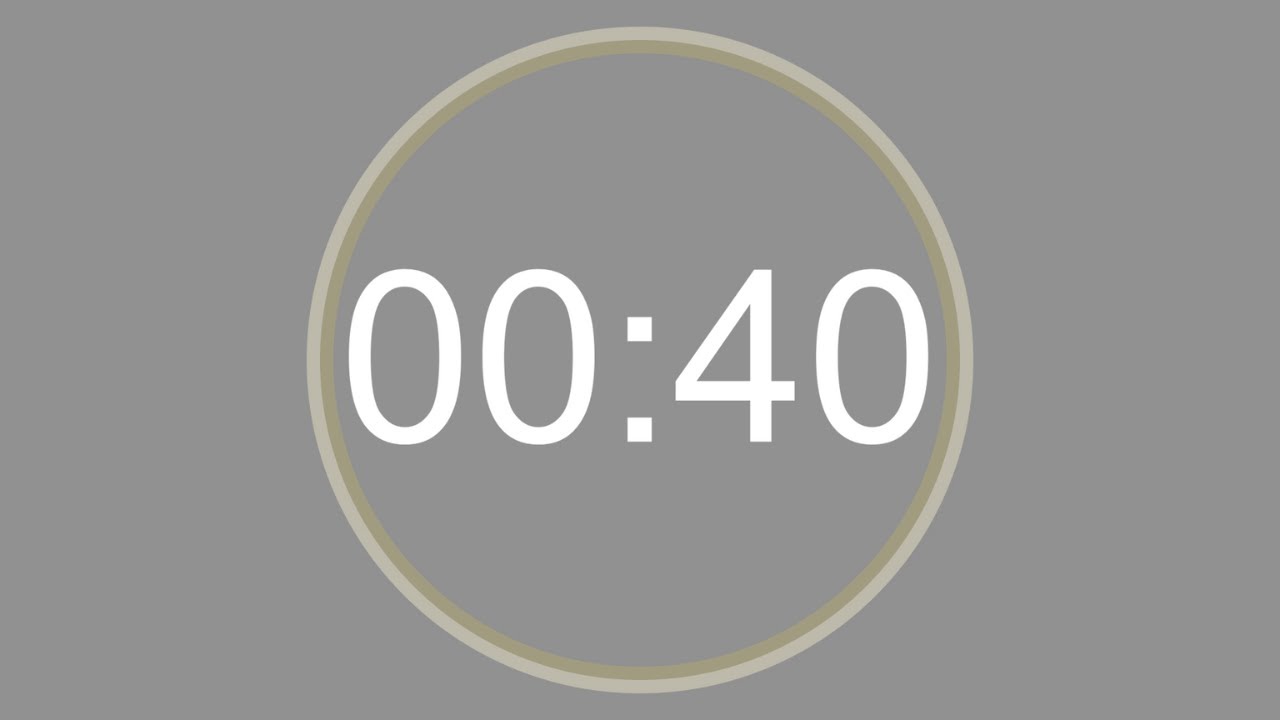 40 SECONDS - 4K - COUNTDOWN IN REVERSE - SECOND TIMER - - YouTube