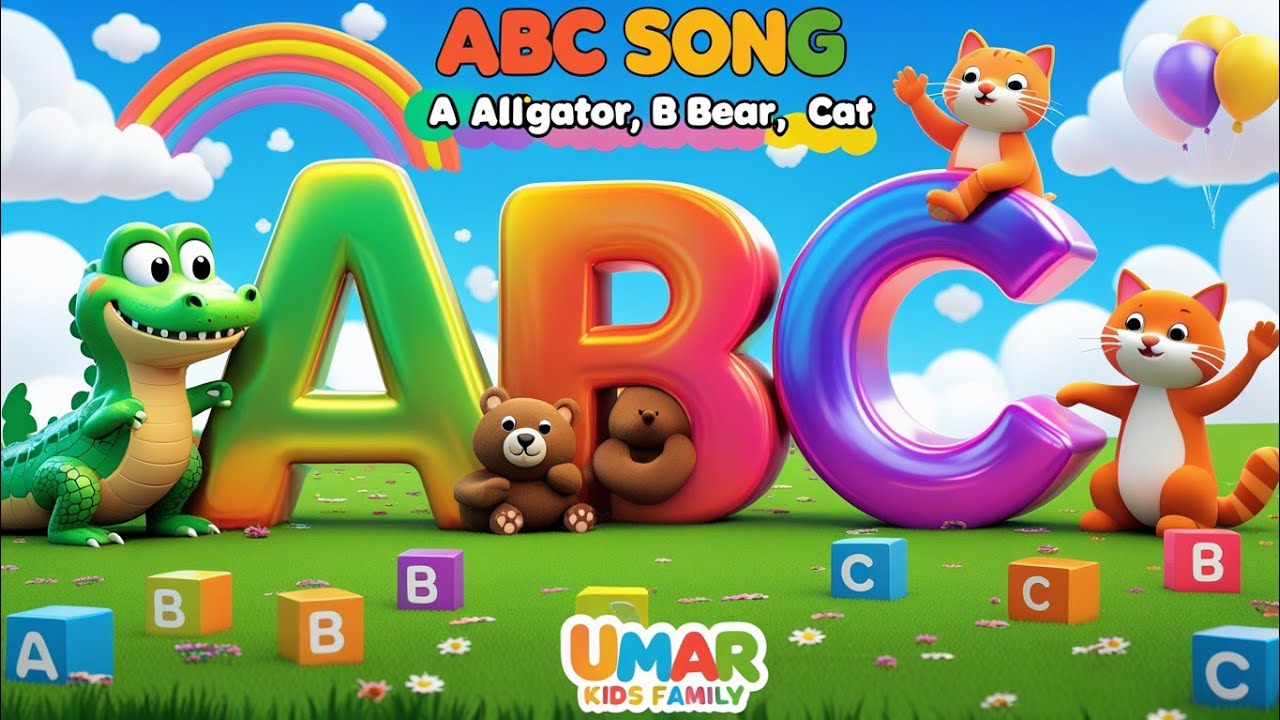 ABC Song Nursery Rhymes For babies with lyrics| ABC song learn alphabet ...