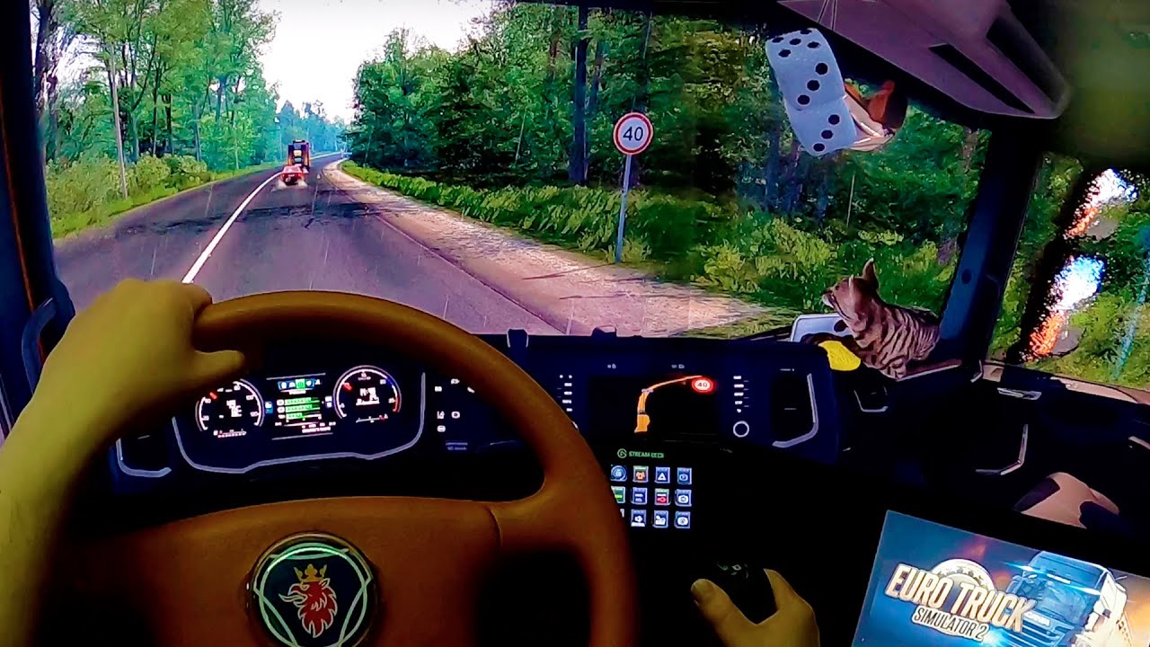 #ETS2 : Scania P500 10x10 негабарит на Moza Racing R9 #3монитора #GoPro ...