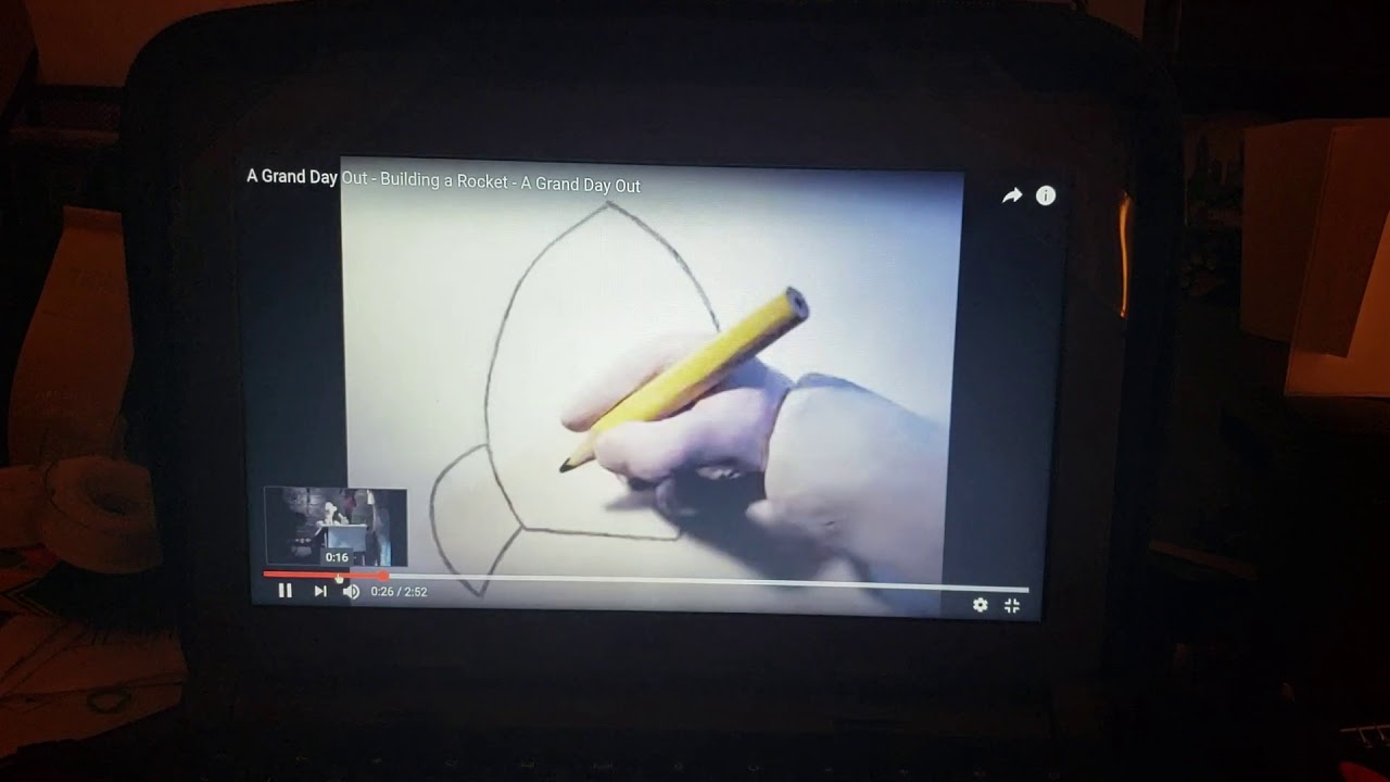 Wallace to draw build rocket on his white print - YouTube