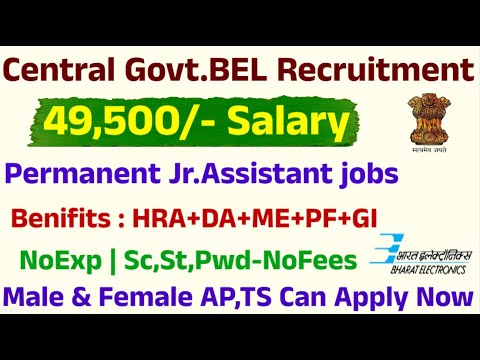Jr.Assistant jobs | 49,500/- Salary | Permanent | NoExp | Central Govt ...