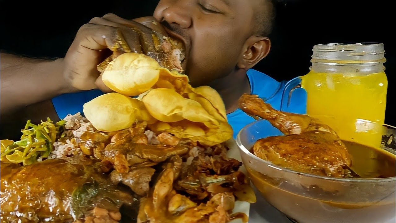 ASMR | Red rice | chicken leg curry | dry fish | green beans | papadam ...