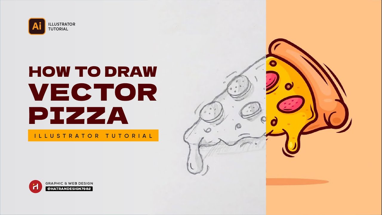 Tips for Drawing Vivid Pizza with Illustrator | @hatrandesign7982 🍕 ...