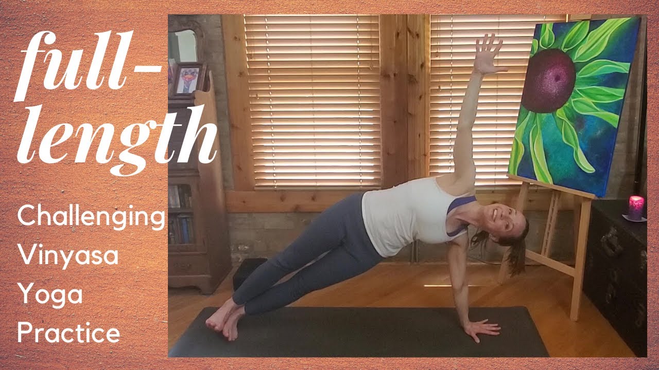 Challenging FULL-LENGTH VINYASA FLOW Home Yoga Practice. Pinnacle Pose ...