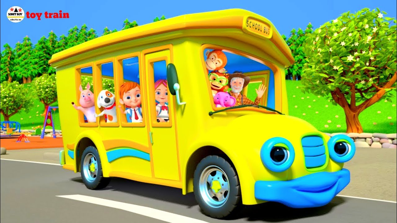 Wheels on the Bus | Kindergarten Nursery Rhymes for Children | Cartoons ...