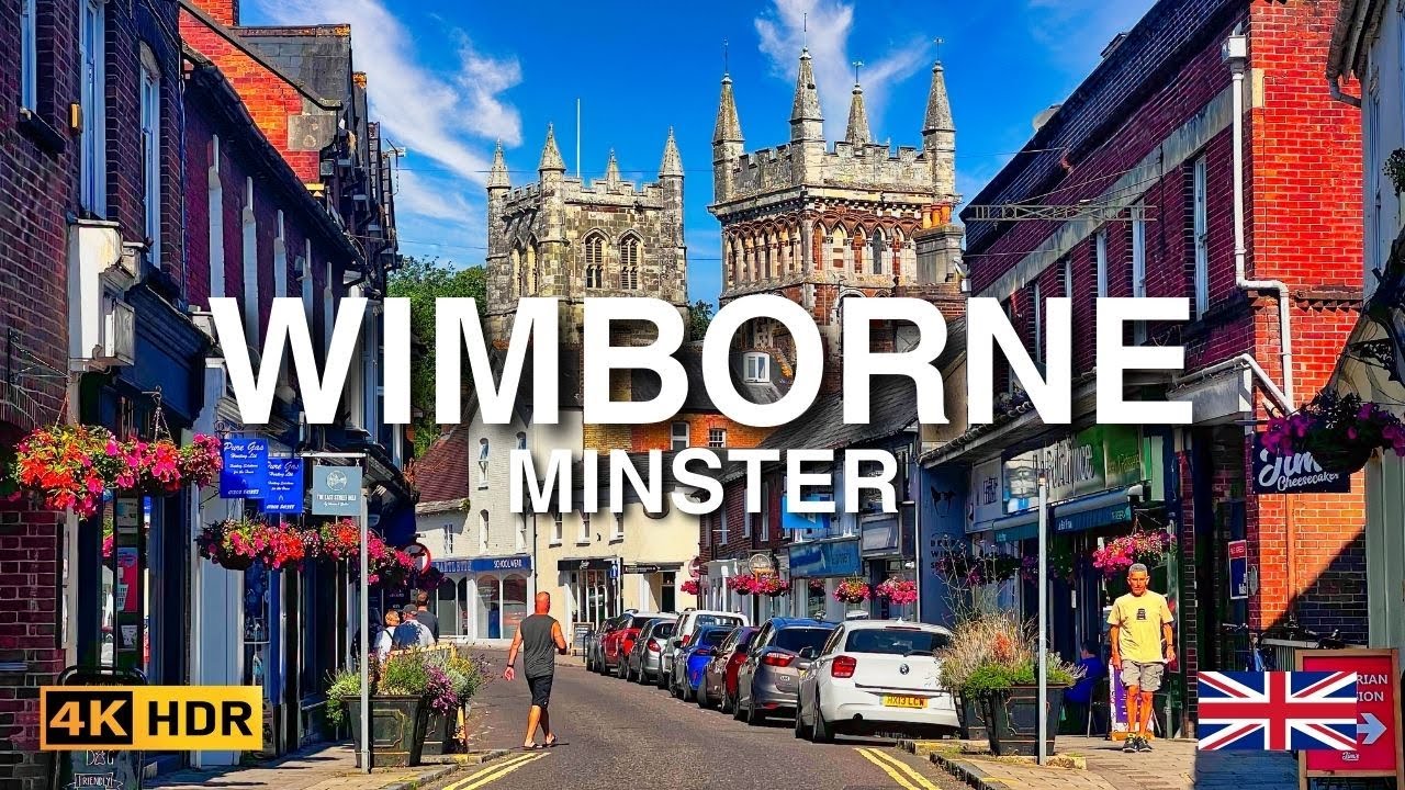 🇬🇧 4K HDR | Wimborne Minster England Walk | Vibrant English Town ...