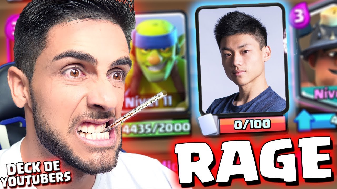 RAGE TESTANTO DECK DE YOUTUBERS ACTHIIN CLASH ROYALE - YouTube