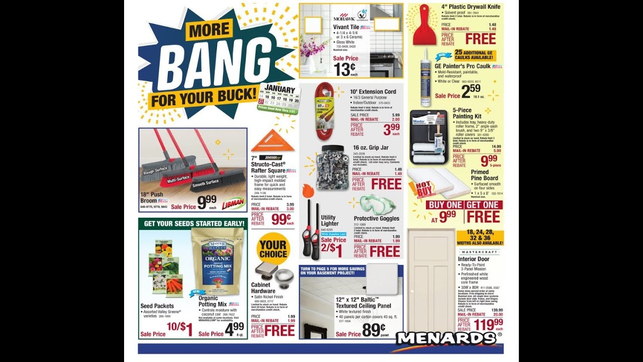 Menards Weekly Ad January 15 – January 21, 2024 - YouTube