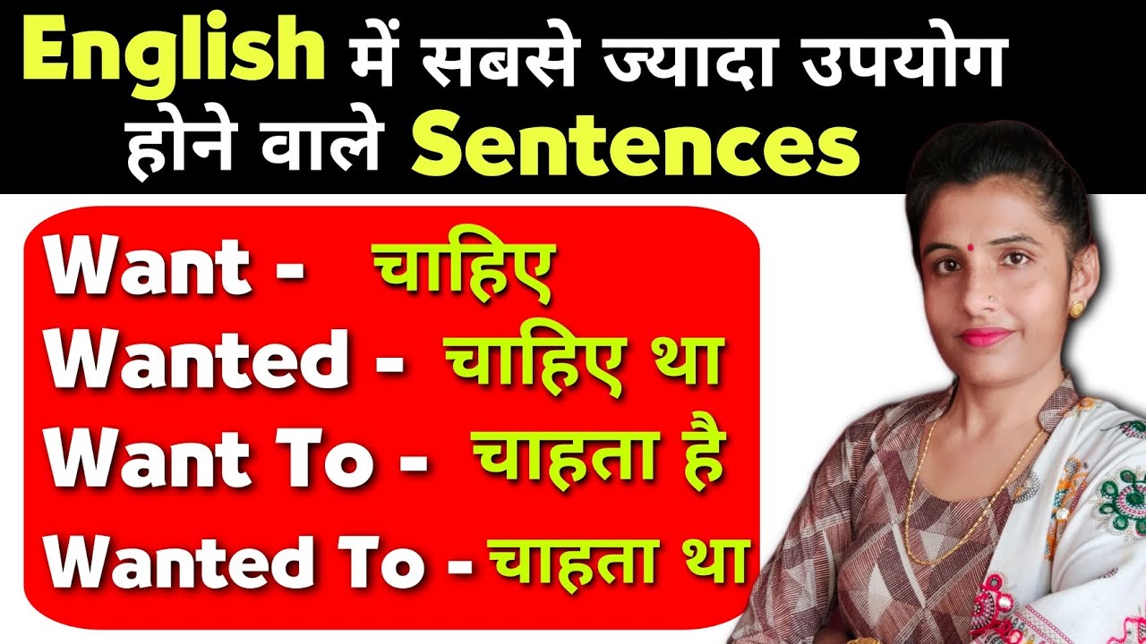 Basic sey English bolna sikhen| Uses of Want Wanted Want to Wanted to ...