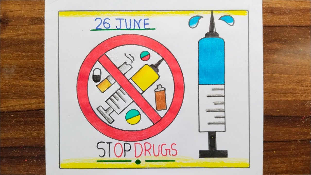 International Day Against Drug Abuse Poster Drawing / Anti Drugs Day ...
