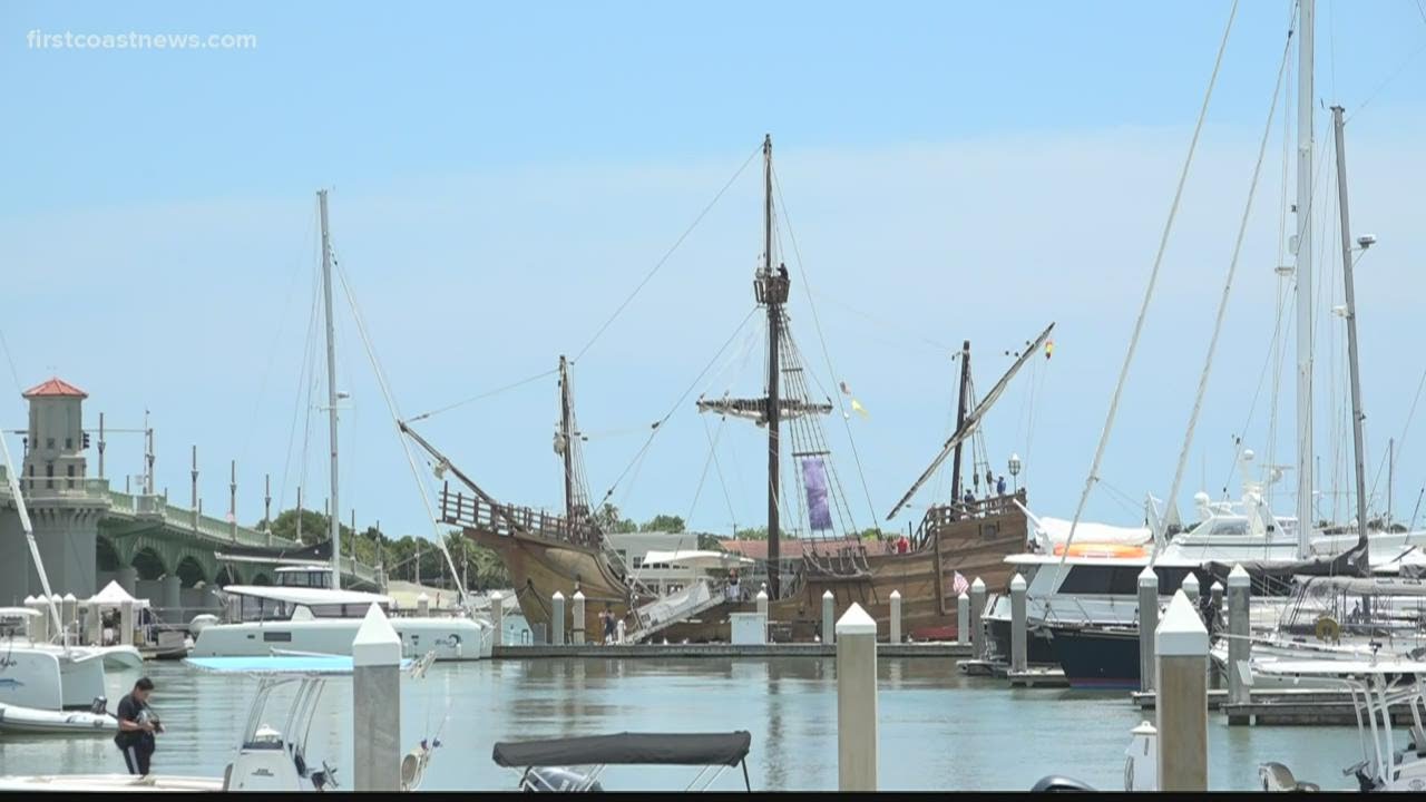 Replica of Santa Maria on display in St. Augustine - YouTube