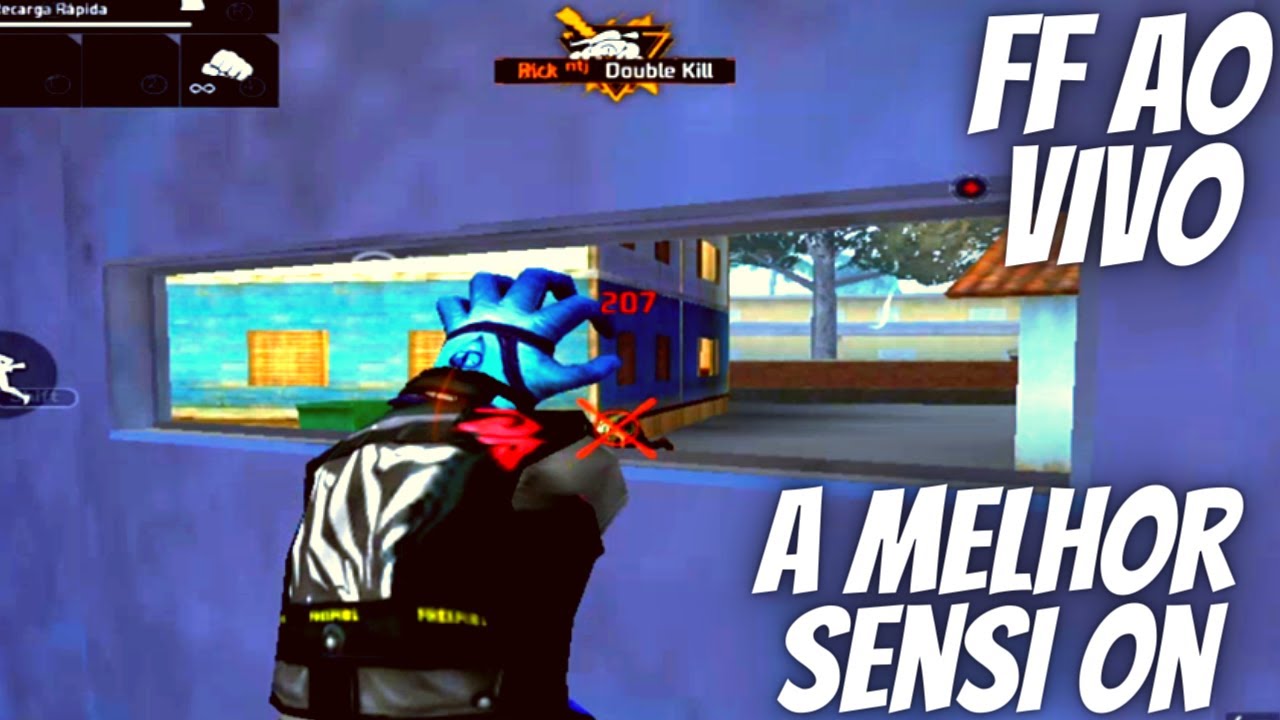 free fire ao vivo!!! melhor sensi do ff tela esticada - YouTube