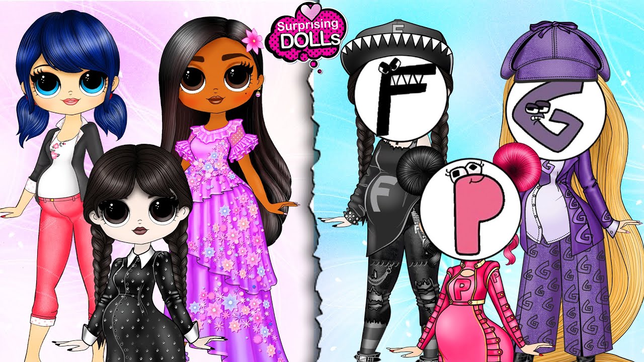 Alphabet Lore with Ladybug, Wednesday, Isabela, Harley Quinn - DIY Arts ...