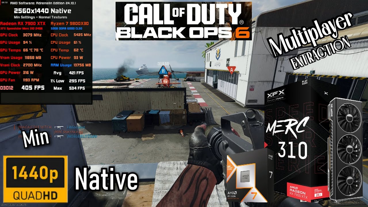 7900 XTX 🖥️ 9800X3D 🎮 Call of Duty Black Ops 6 @ 1440p 50% Render + Min ...