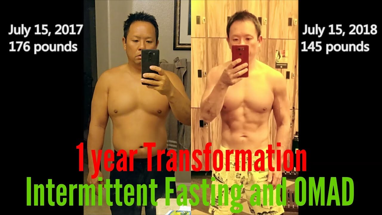 1 year transformation of Intermittent Fasting and eating One Meal A Day ...