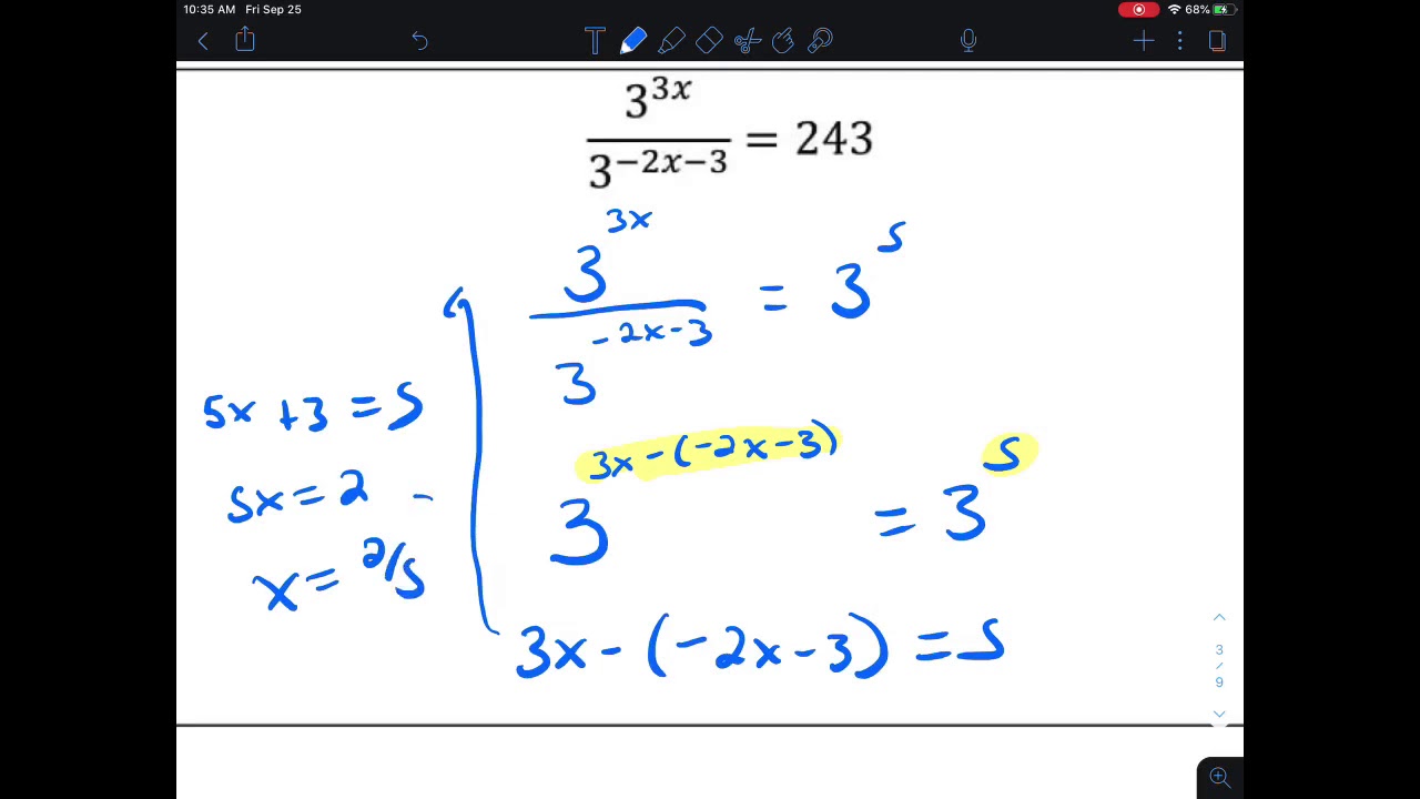 PC U4 3 Solving Exponential Equations without Logs - YouTube