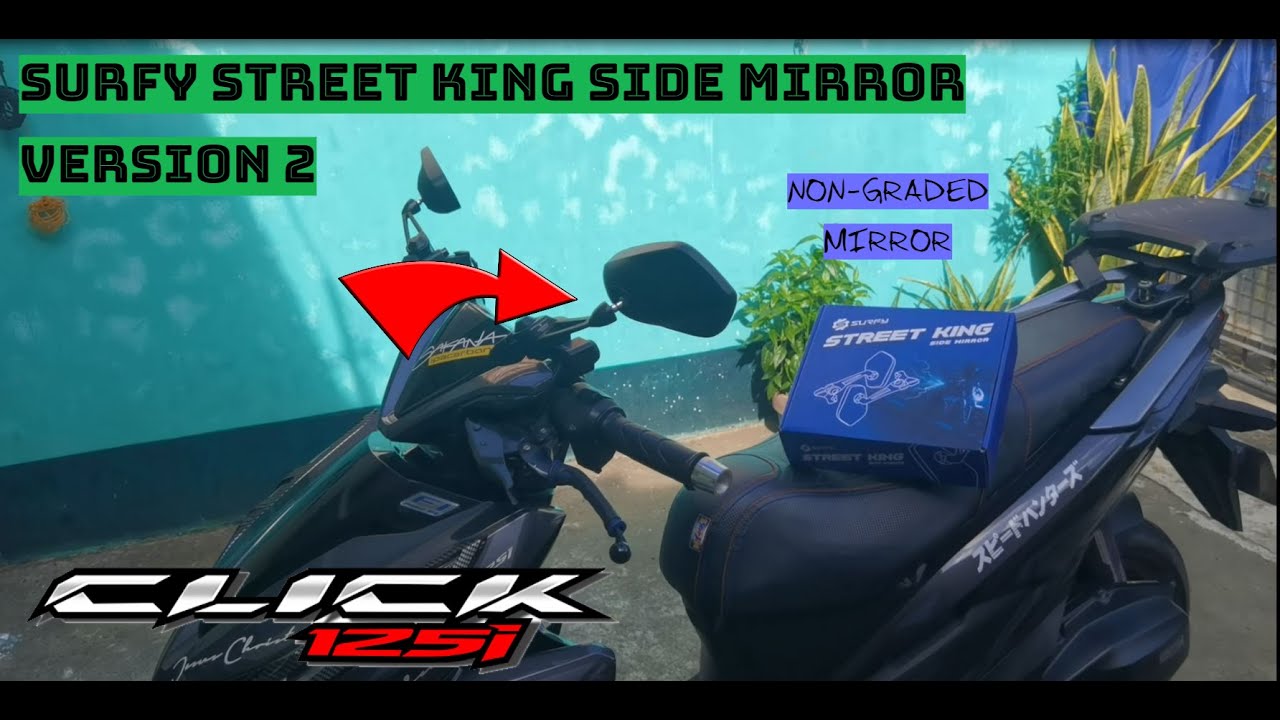 STREET KING SIDE MIRROR VERSION 2 | INSTALLATION | HONDA CLICK 125i ...