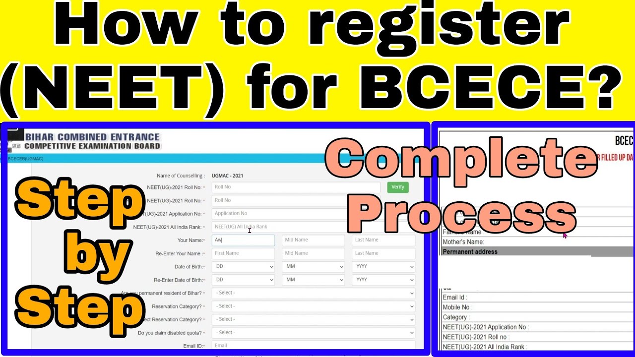 BCECE Registration Process||BCECE ka Form Kaise Fill Kere||How to Apply ...