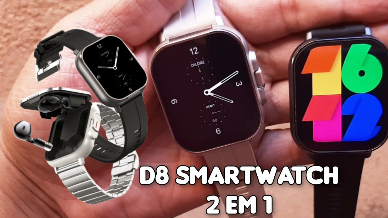 UNBOXING SMARTWATCH D8 2 EM 1 | Fones bluetooth no combo! - YouTube