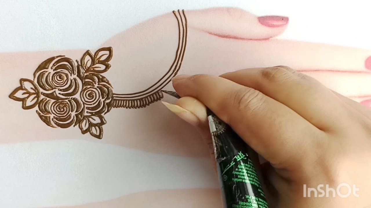 Bold rose mehndi designs for hands || Beautiful mehndi design || how to ...